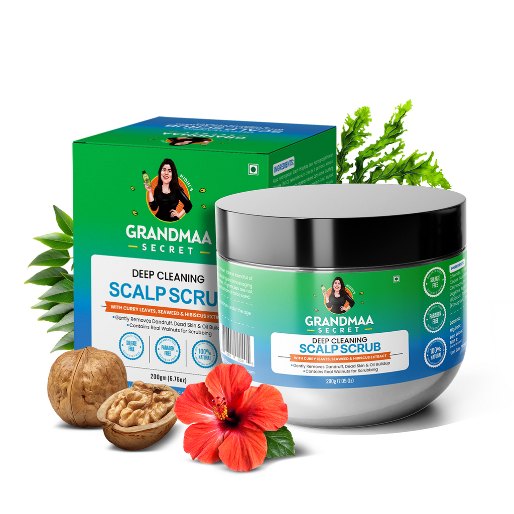 Curry Leaves And Seaweed Scalp Scrub For Dandruff And Buildup 200g