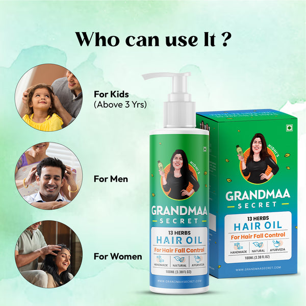 Buy 13 Herbs Hair Oil for Hair Fall Control & Healthy Hair Growth – 100mL