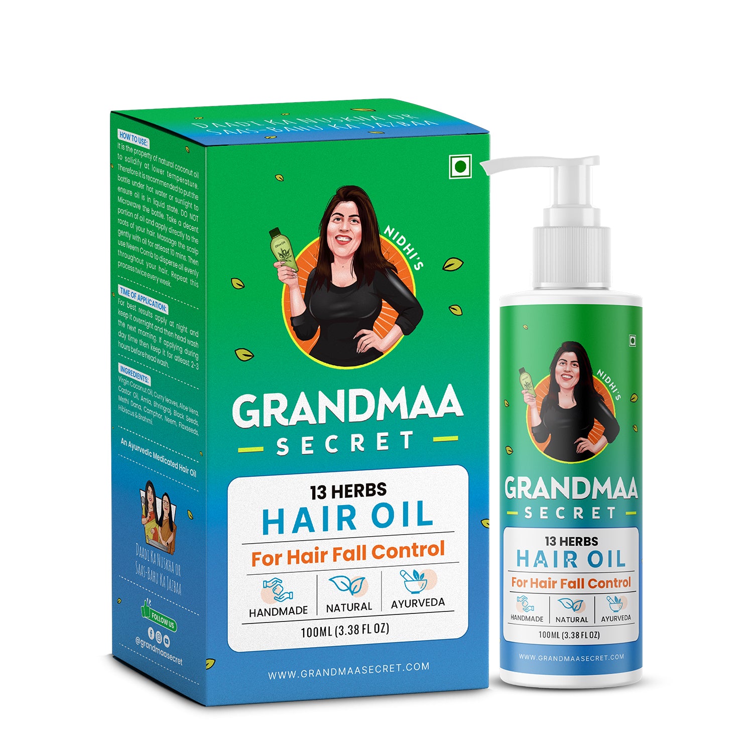 Buy 13 Herbs Hair Oil for Hair Fall Control & Healthy Hair Growth – 100mL