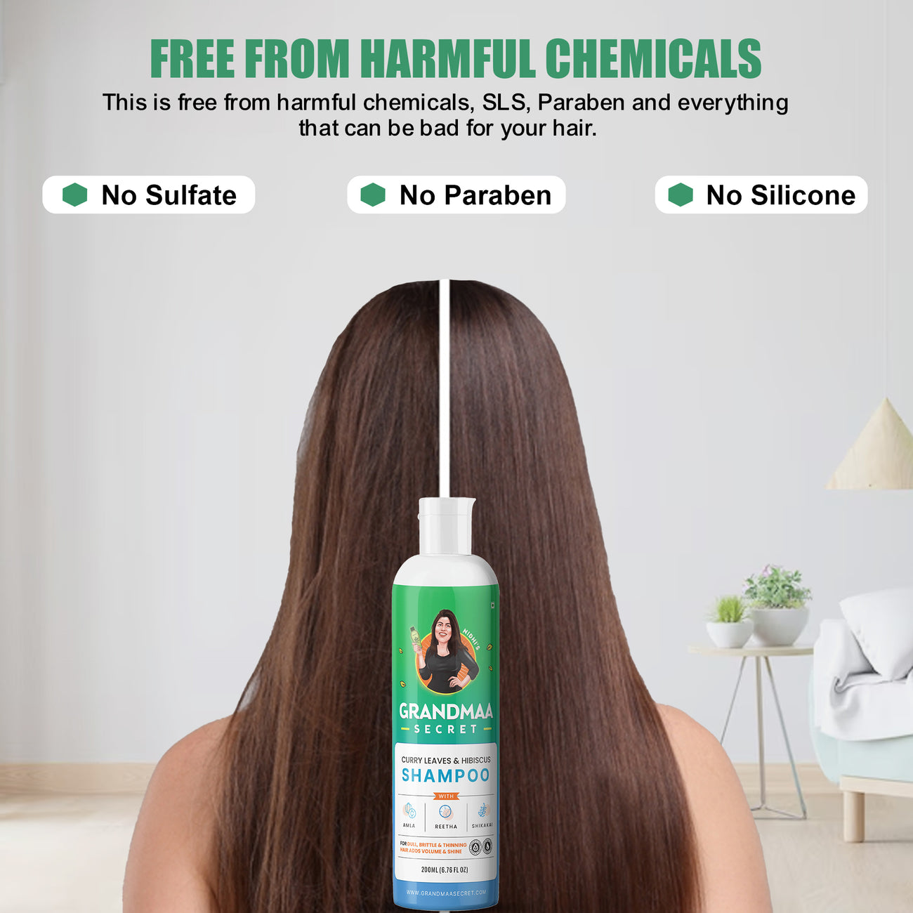 Buy Curry Leaves & Hibiscus Shampoo for Hair Growth & Shine – 200mL